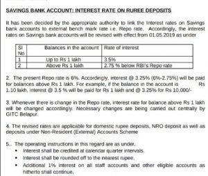 How does SBI Savings Account Interest Rate is calculated?